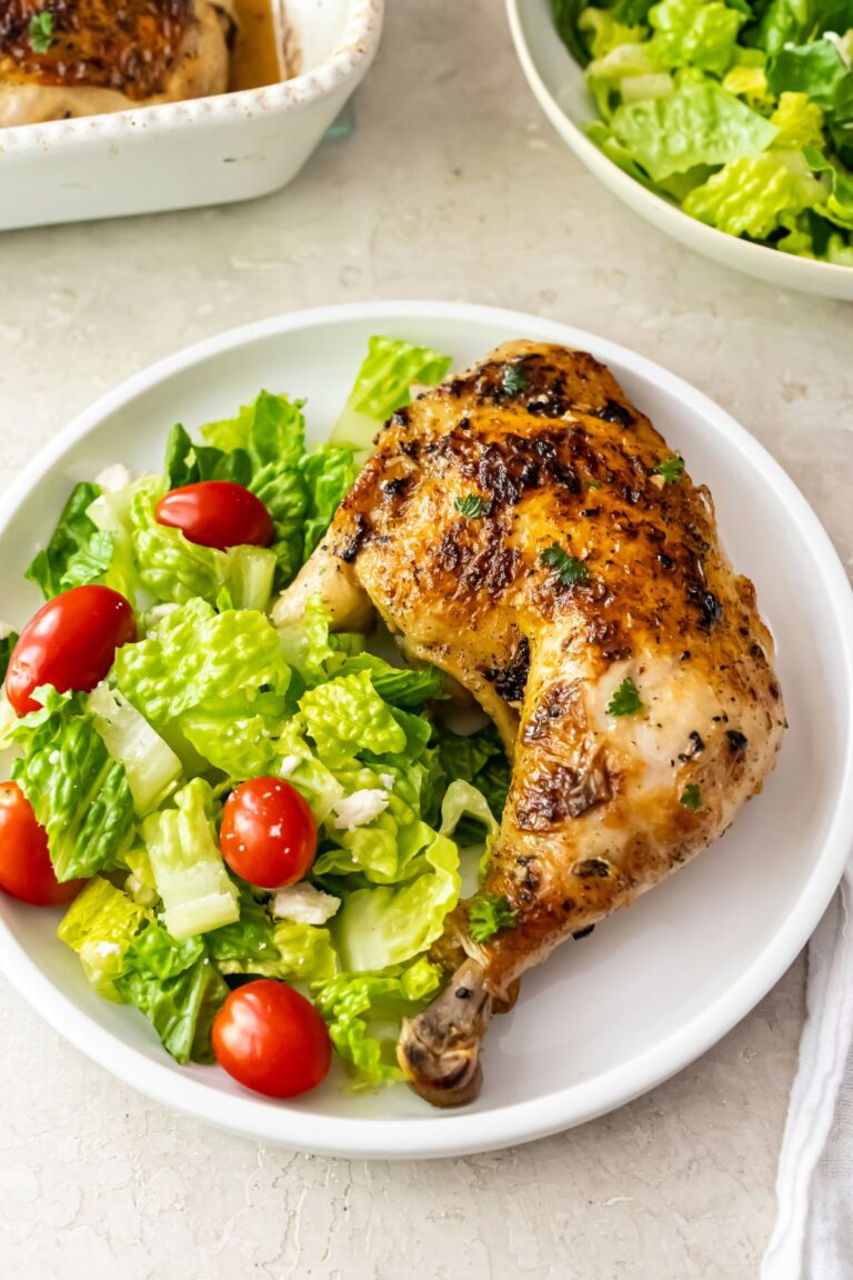 Easy Broiled Chicken Leg Quarters - Lara Clevenger