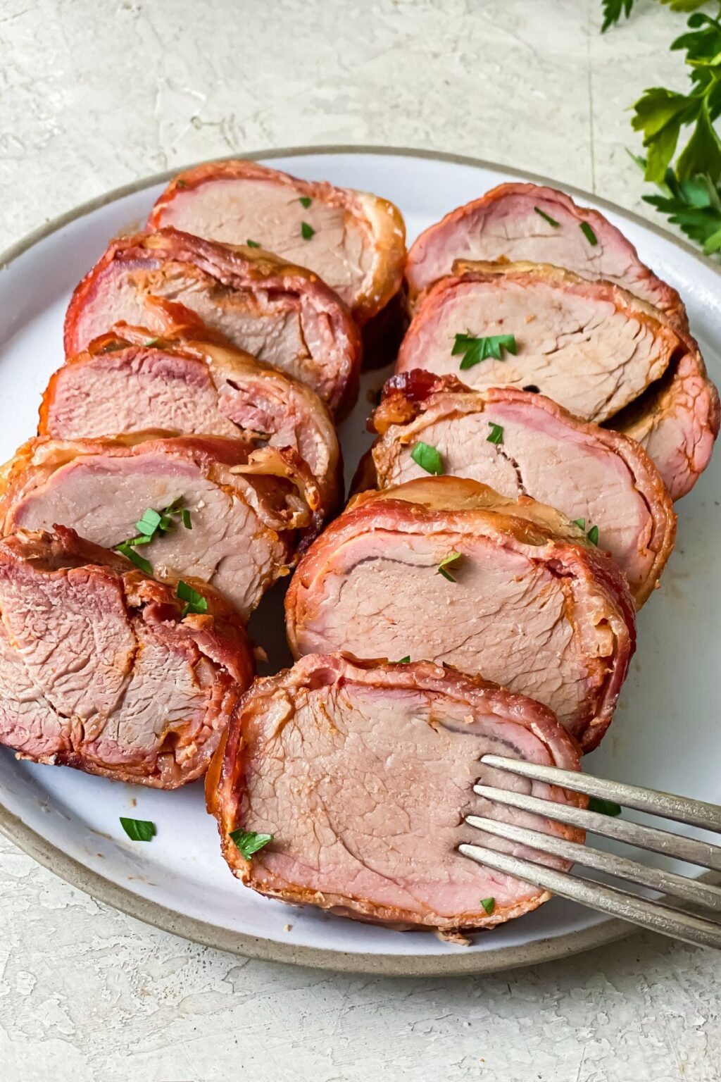 Smoked Bacon Wrapped Pork Tenderloin - Lara Clevenger