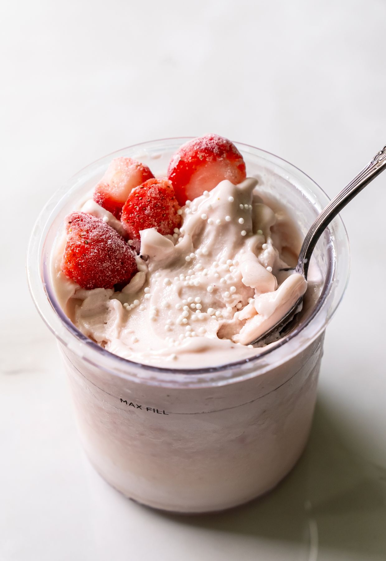 Ninja Creami Strawberry Protein Ice Cream - Lara Clevenger