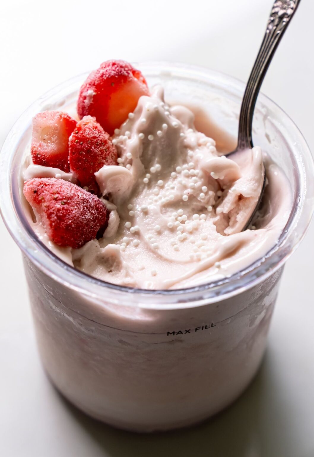 Ninja Creami Strawberry Protein Ice Cream - Lara Clevenger